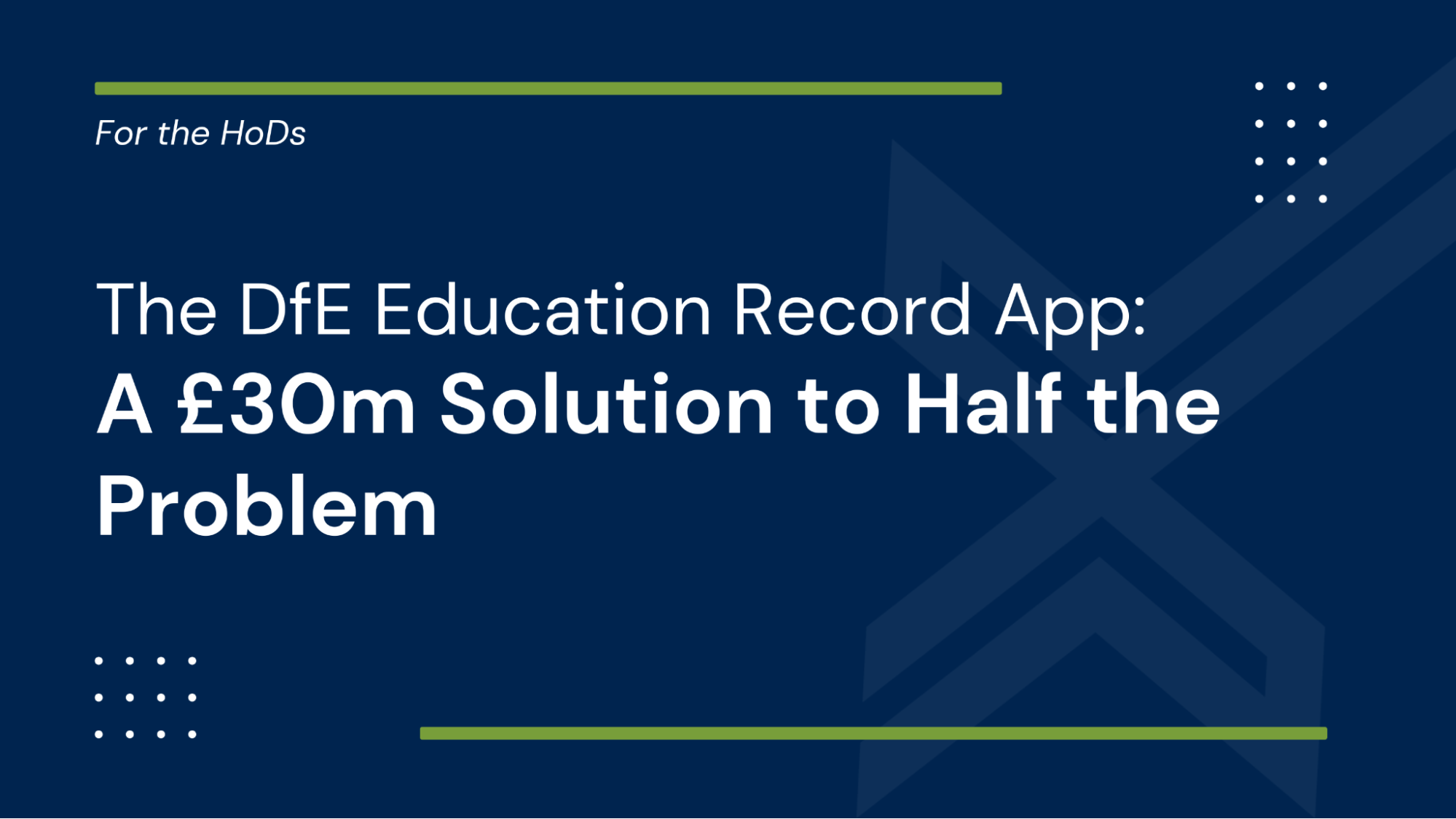 The DfE Education Record App: A £30m Solution to Half the Problem | Excelas